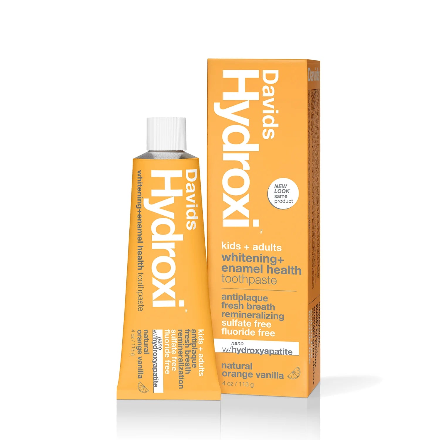 Davids Hydroxi Toothpaste 113g - Whitening + Antiplaque Orange + Vanil