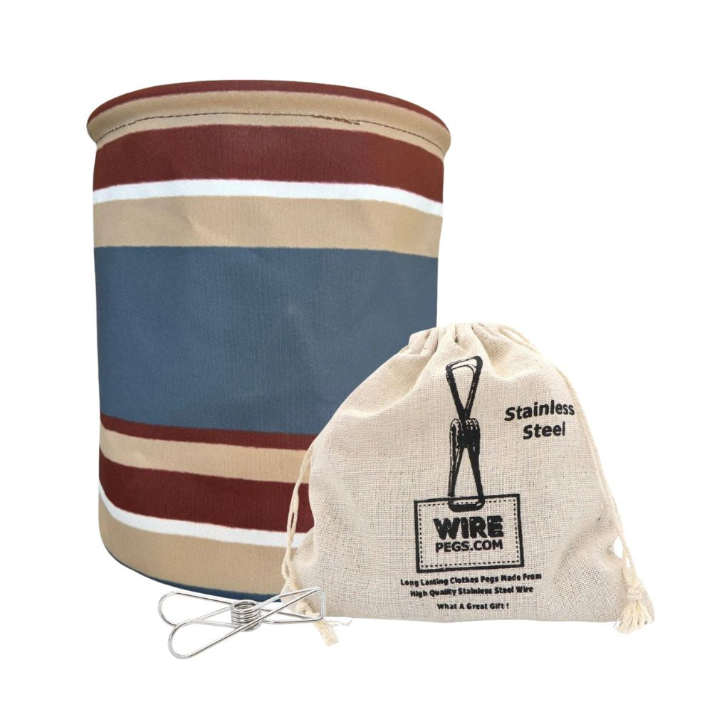 Canvas Peg Bag + Stainless Steel Peg Bundle