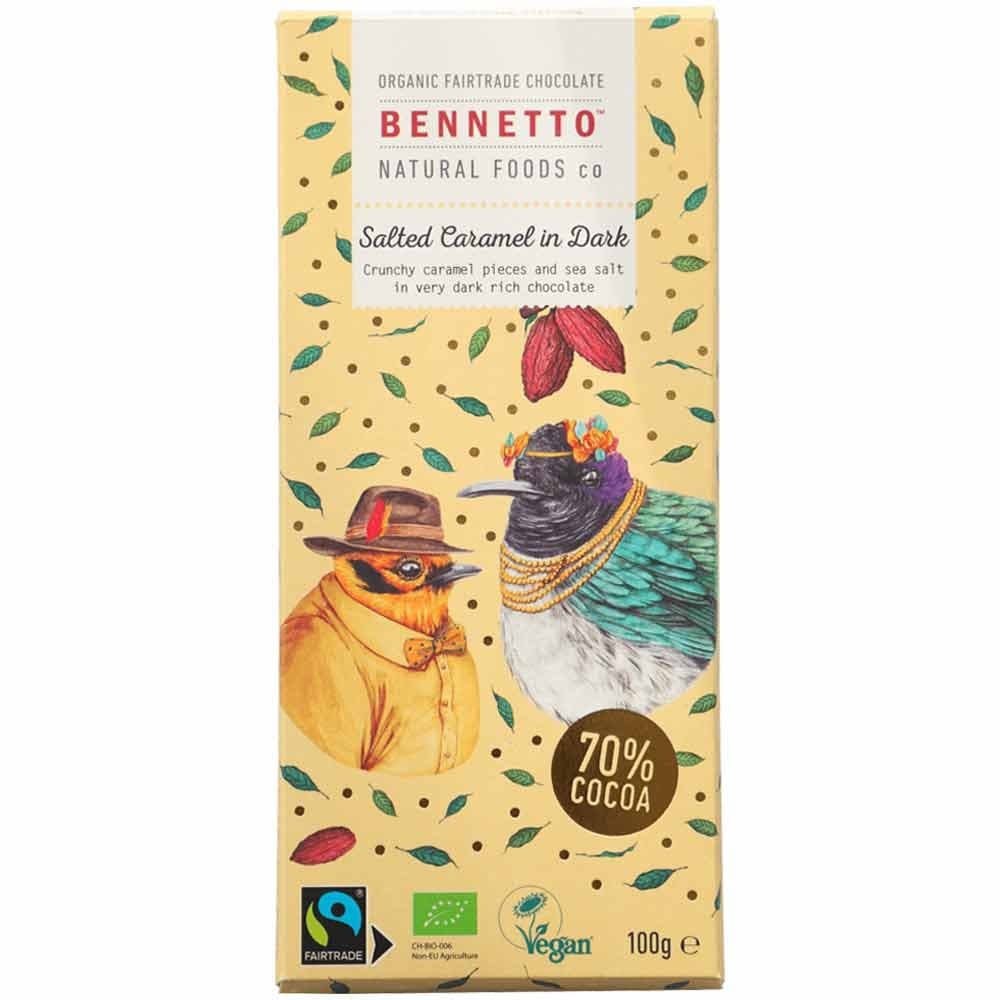 Buy Bennetto Organic Choc Dark Chocolate 100g- Salted Caramel – Biome ...